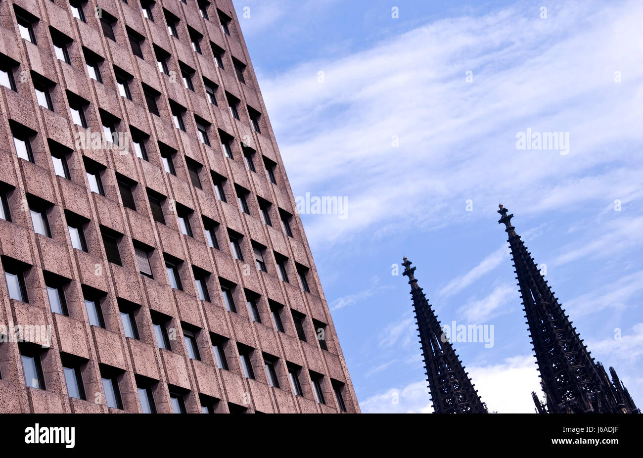 cologne cathedral with skyscraper Stock Photo - Alamy