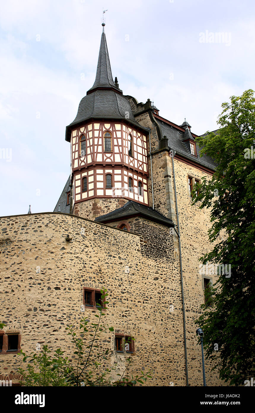 tower frame-work watchtower chateau castle tower tree stone window ...