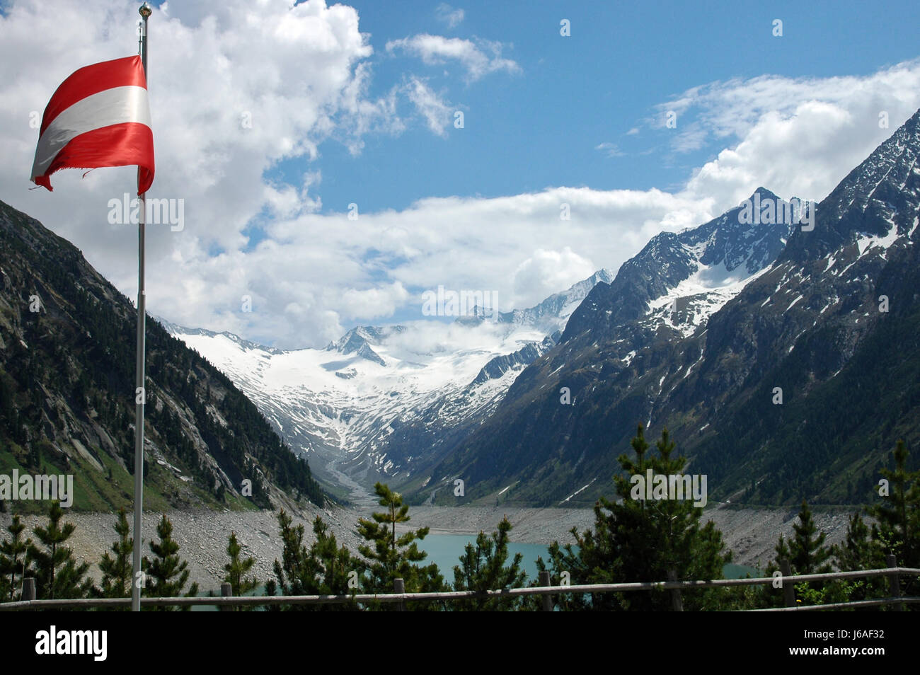 alps austrians flag glacier mountains alps summit austrians ice flag ...