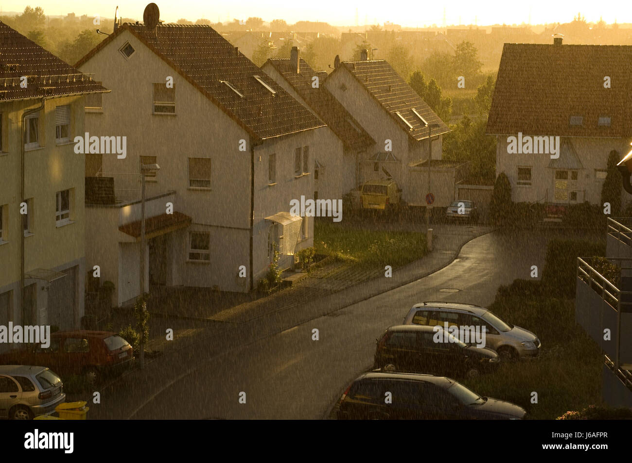 summer rain in backlight Stock Photo - Alamy