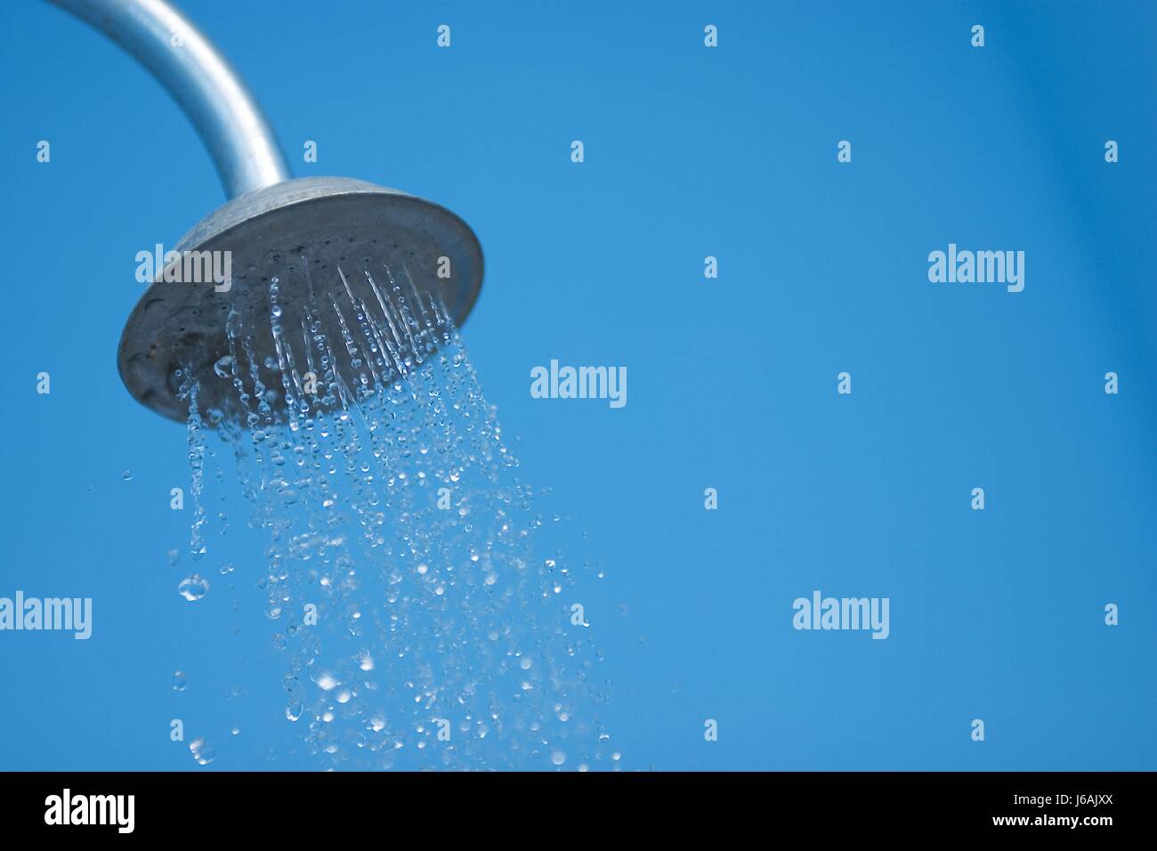 blue wall horizontal steel shower photography photo picture image copy ...