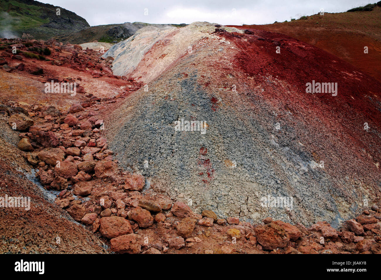 iceland sulphur brimstone geothermal smoke smoking smokes fume rock ...