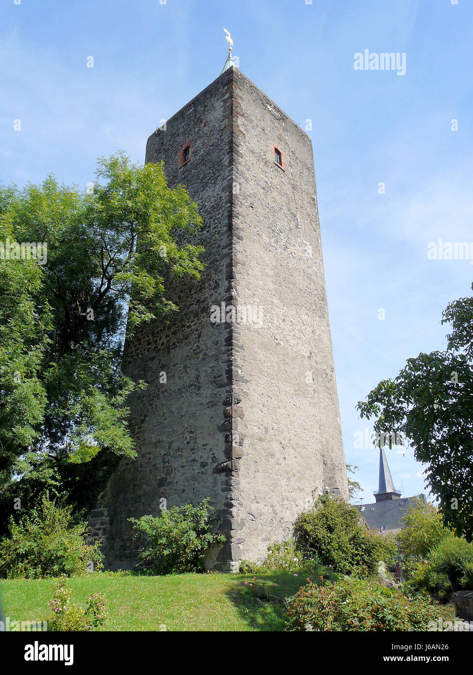 tower angular watchtower complete perfect blue tower historical tree ...