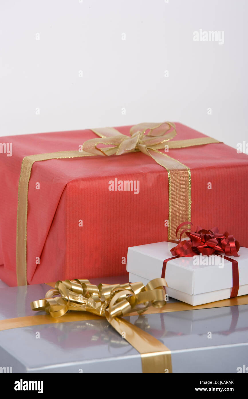 present isolated gift wrapped christmas boxes presents gifts ribbons ...