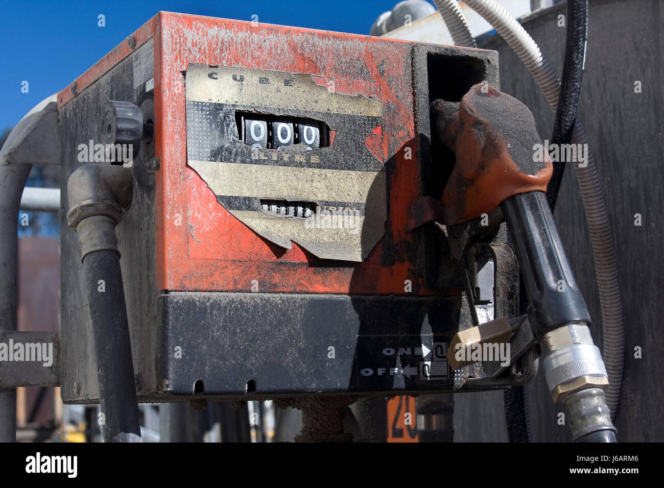 broken fuel gas diesel petrol old weathered pump station environment ...
