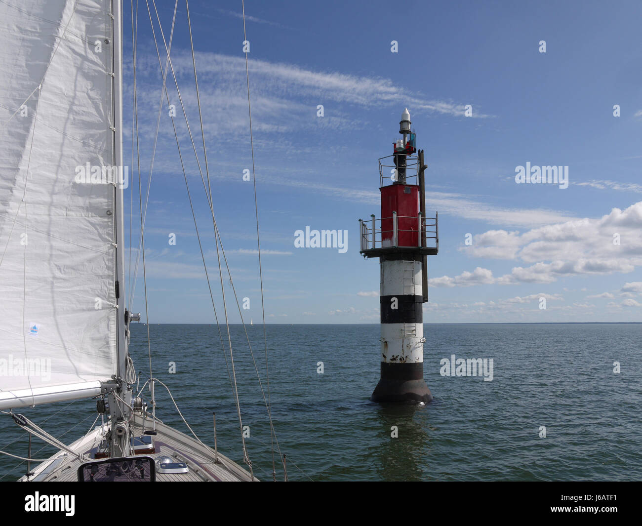 sail sailing boat sailboat beacon salt water sea ocean water lighthouse ...