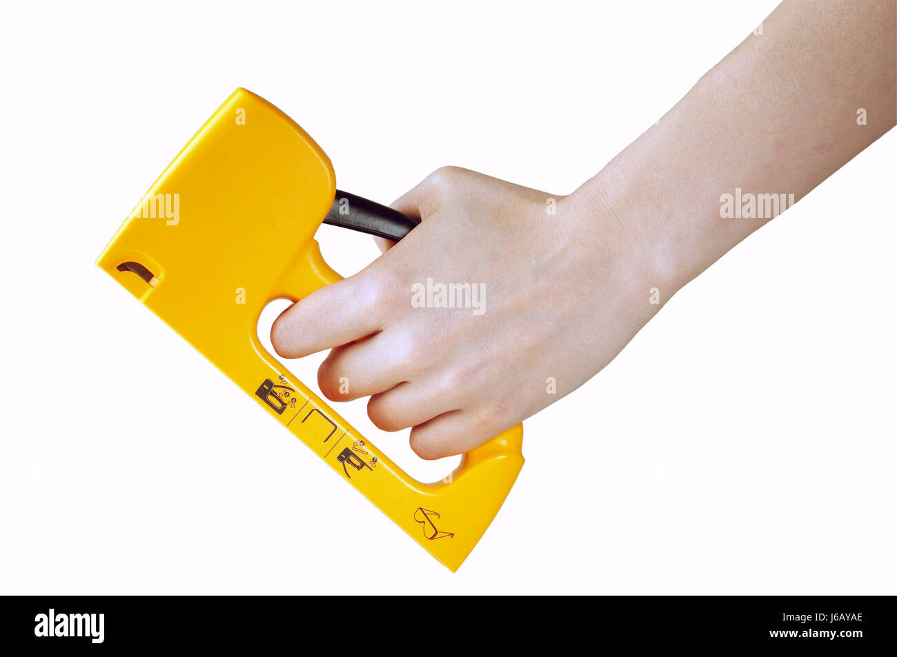 woman hand finger lady rivet nail staple stapler pin clipping girl ...