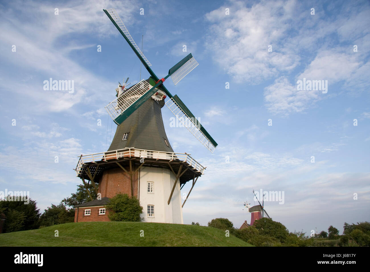 windmill hollander blue beautiful beauteously nice windmill light blue ...