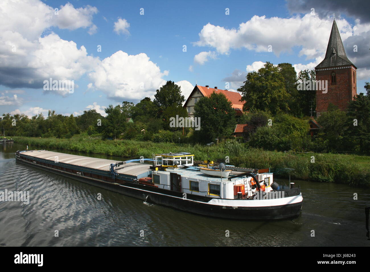 church bridge channel freighter water rowing boat sailing boat sailboat ...