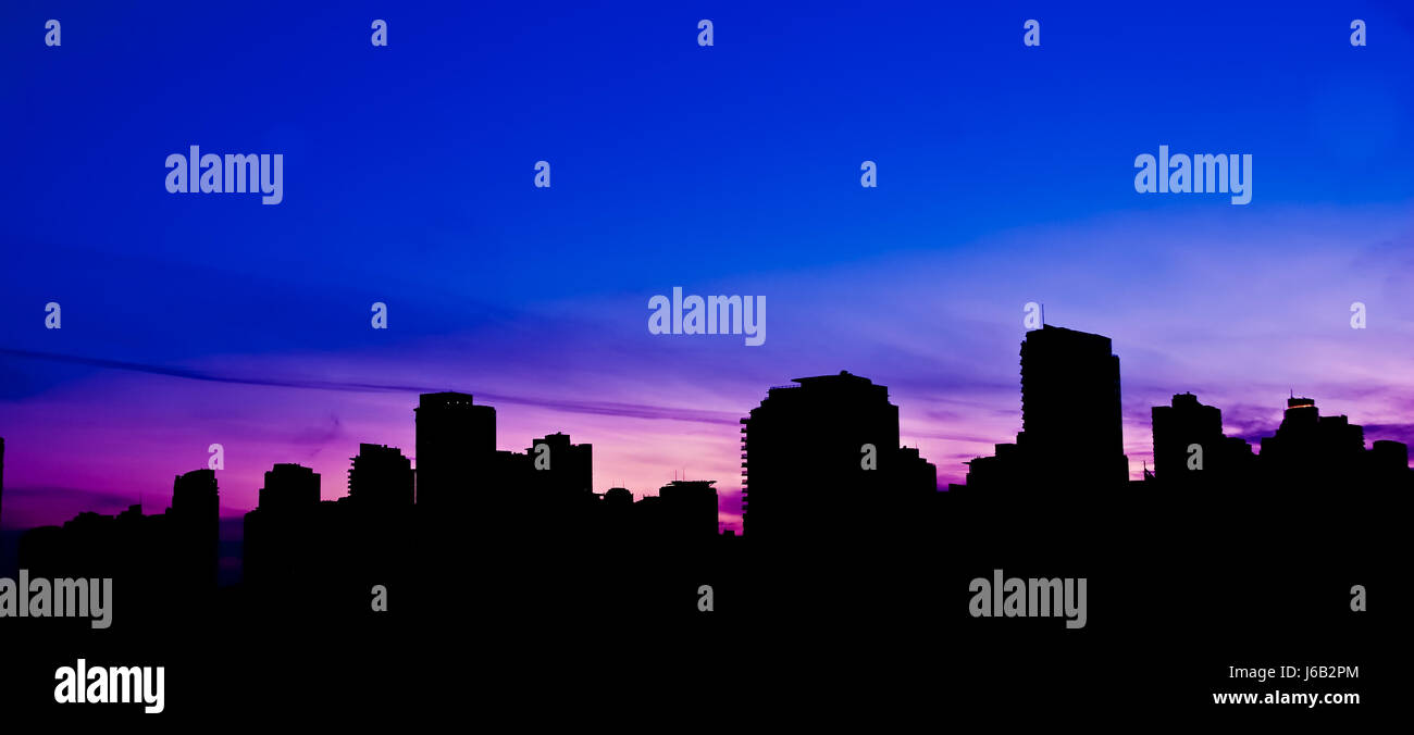 night nighttime lights skyline dusk color skyscrapers skyscraper paint ...