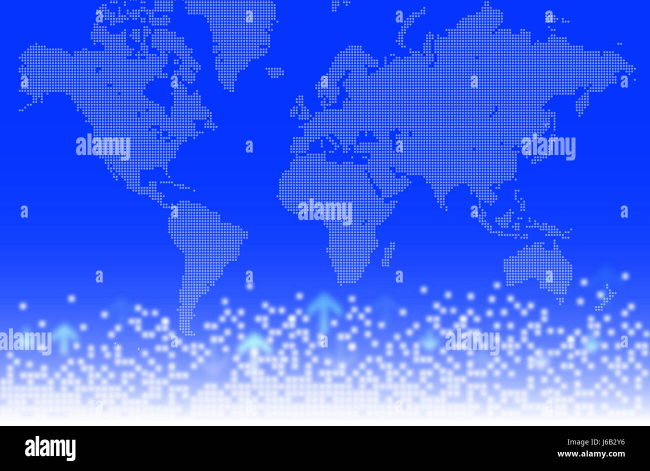 blue digital technology connect globe planet earth world communicate ...
