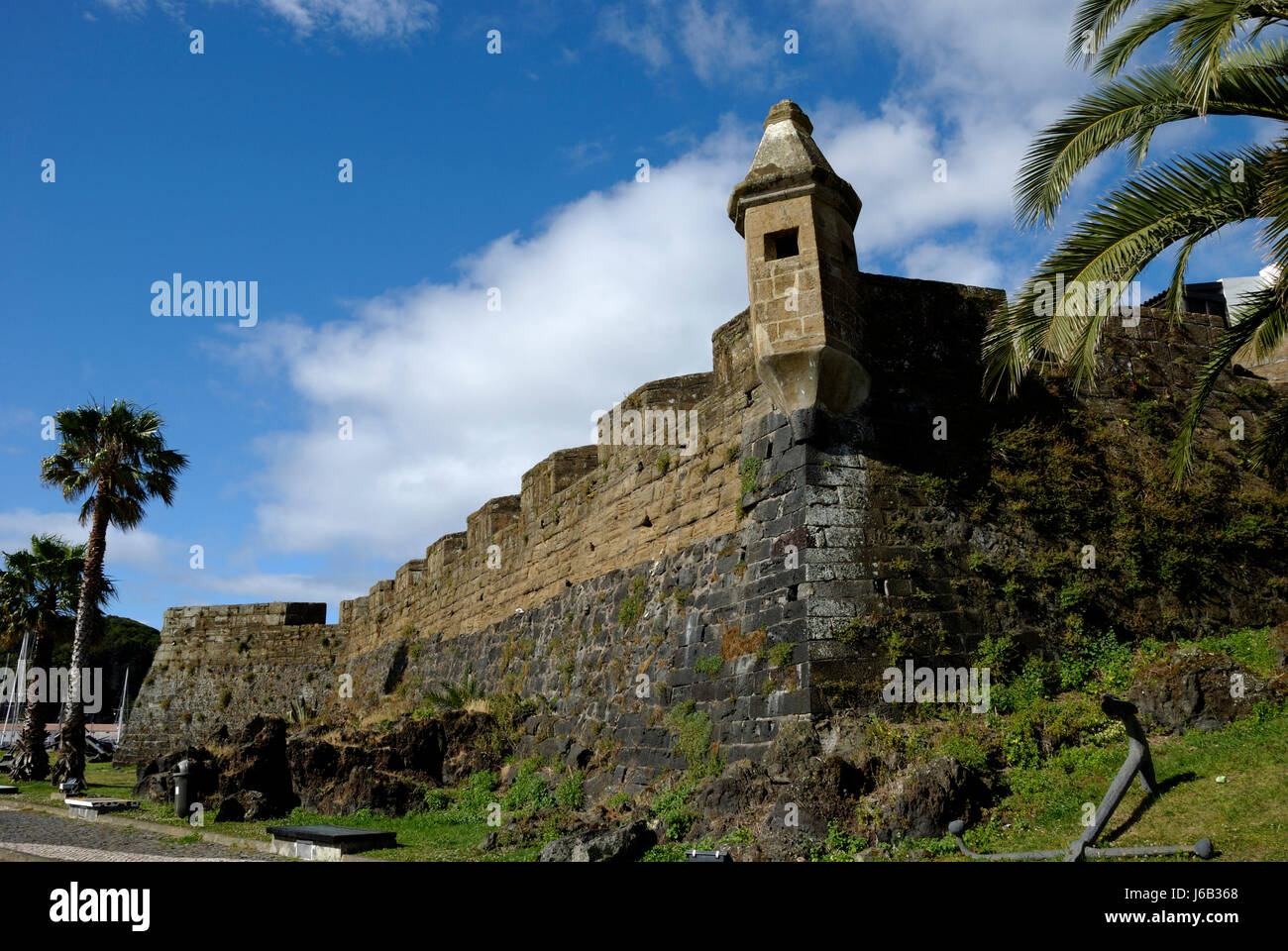 fortress blockhouse azores blue green brown brownish brunette shine ...