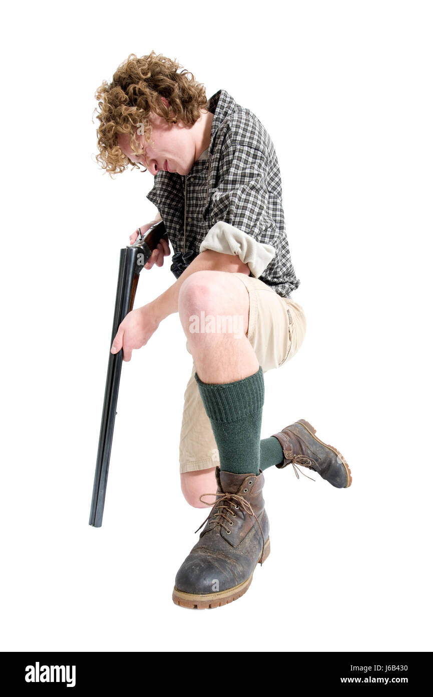 hunter barrel gun firearm possession holding adventurer curls man sport ...