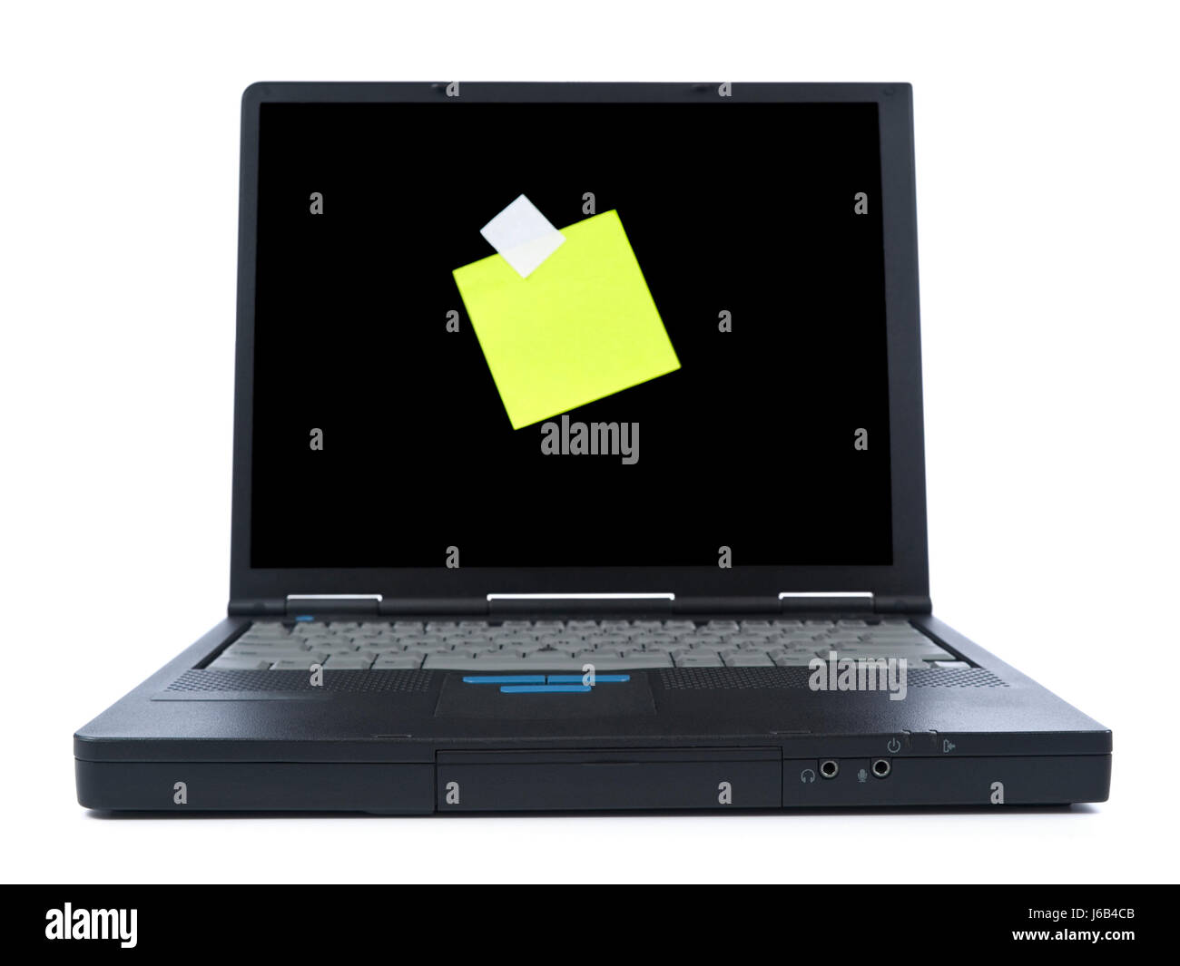 note memo laptop notebook computers computer isolated it sticky post ...