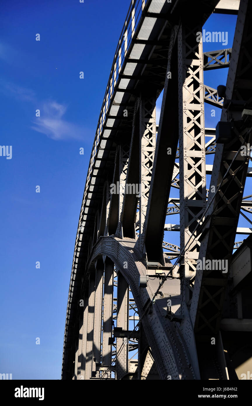 bridge construct construction blue industry industrial pillar lateral ...