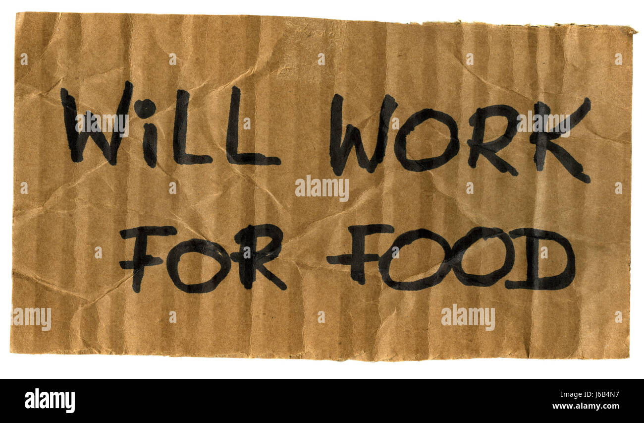 Homeless food sign hi-res stock photography and images - Alamy