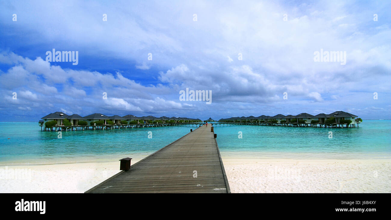 maldives bungalow villa sight view outlook perspective vista panorama ...