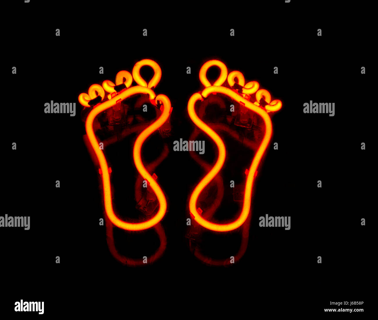 contrast foot feet toes neon outline pedicure light modern modernity ...