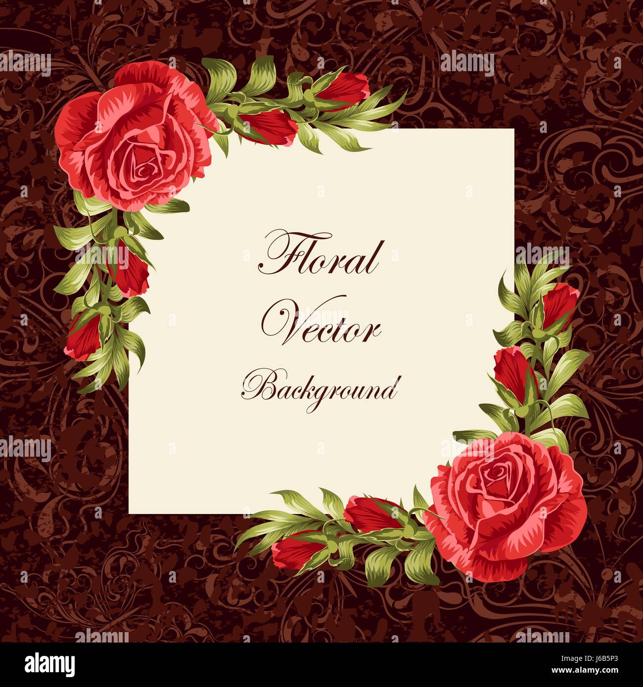 Natural red rose vintage Stock Vector Images - Alamy