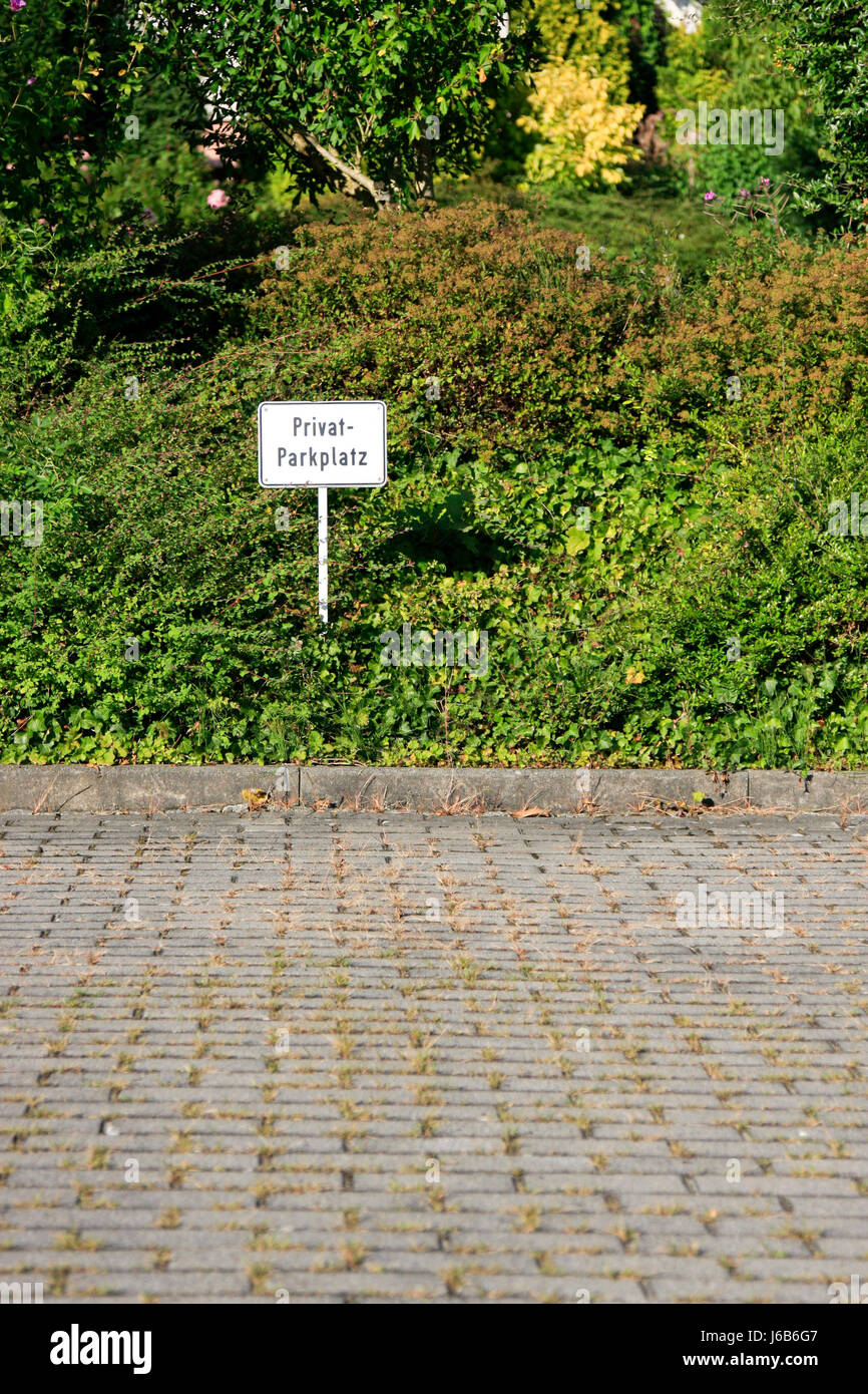 sign signal plaster parking place yard hedge carport courtyard sign ...