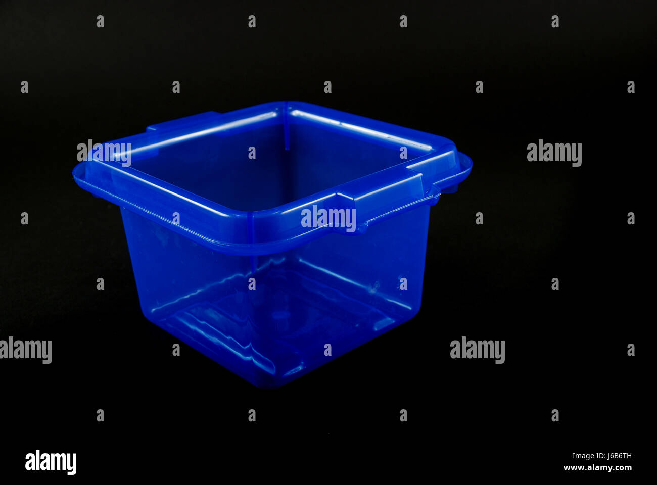 blue plastic synthetic material container box storage bin containers ...