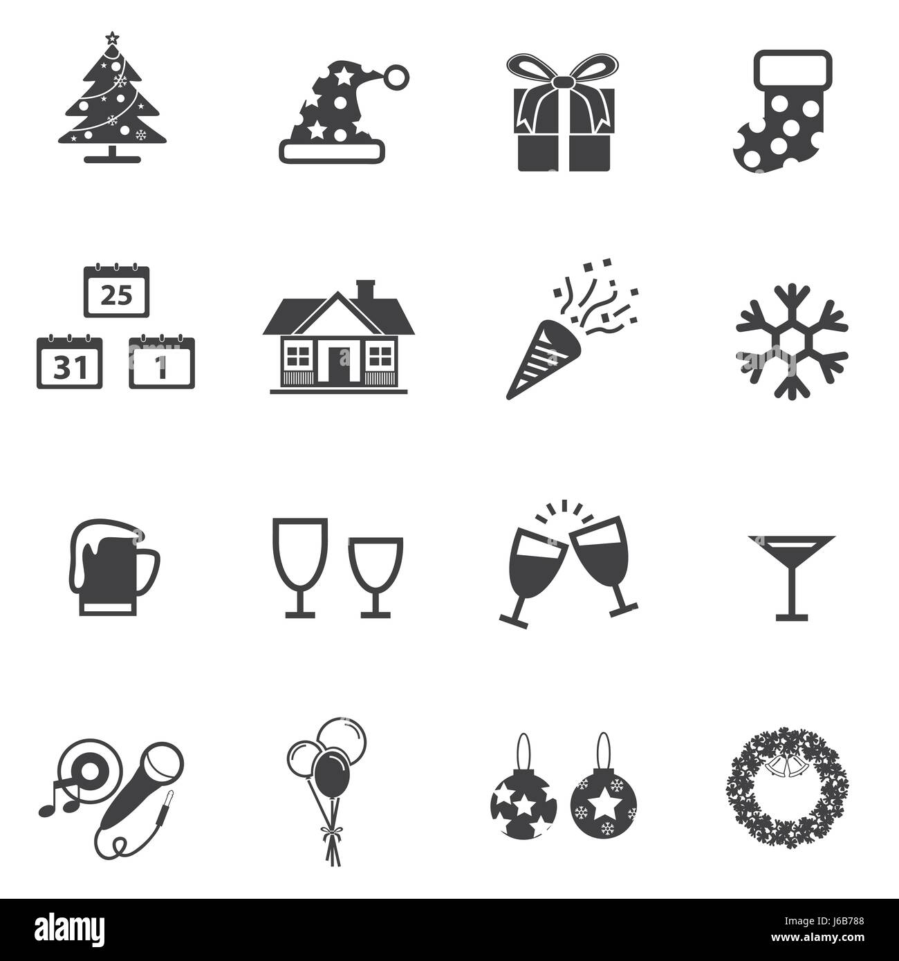 Christmas santa hat beautiful Black and White Stock Photos & Images - Alamy