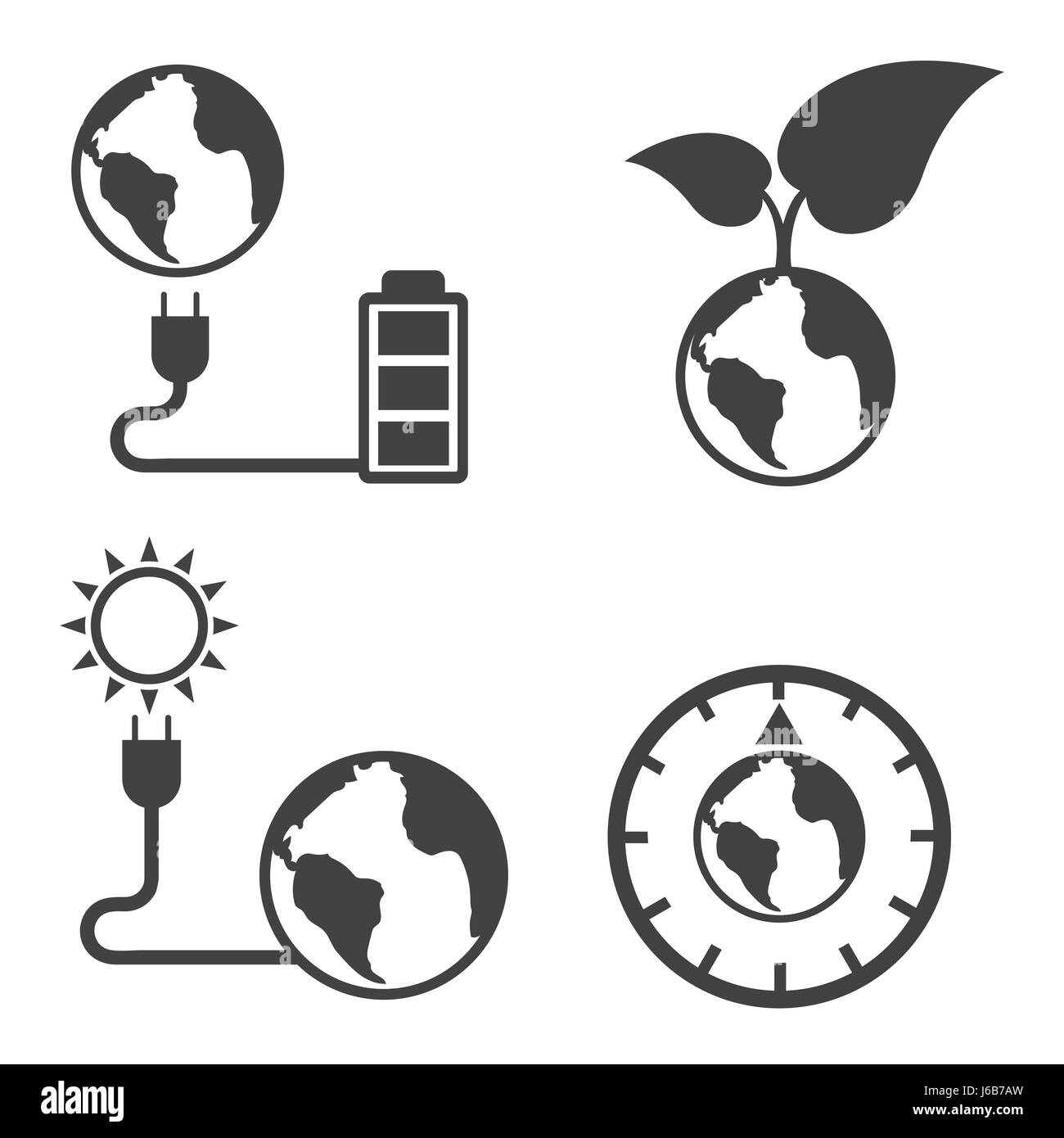 Earth and ecology icons set. Elements of this image furnished by NASA ...