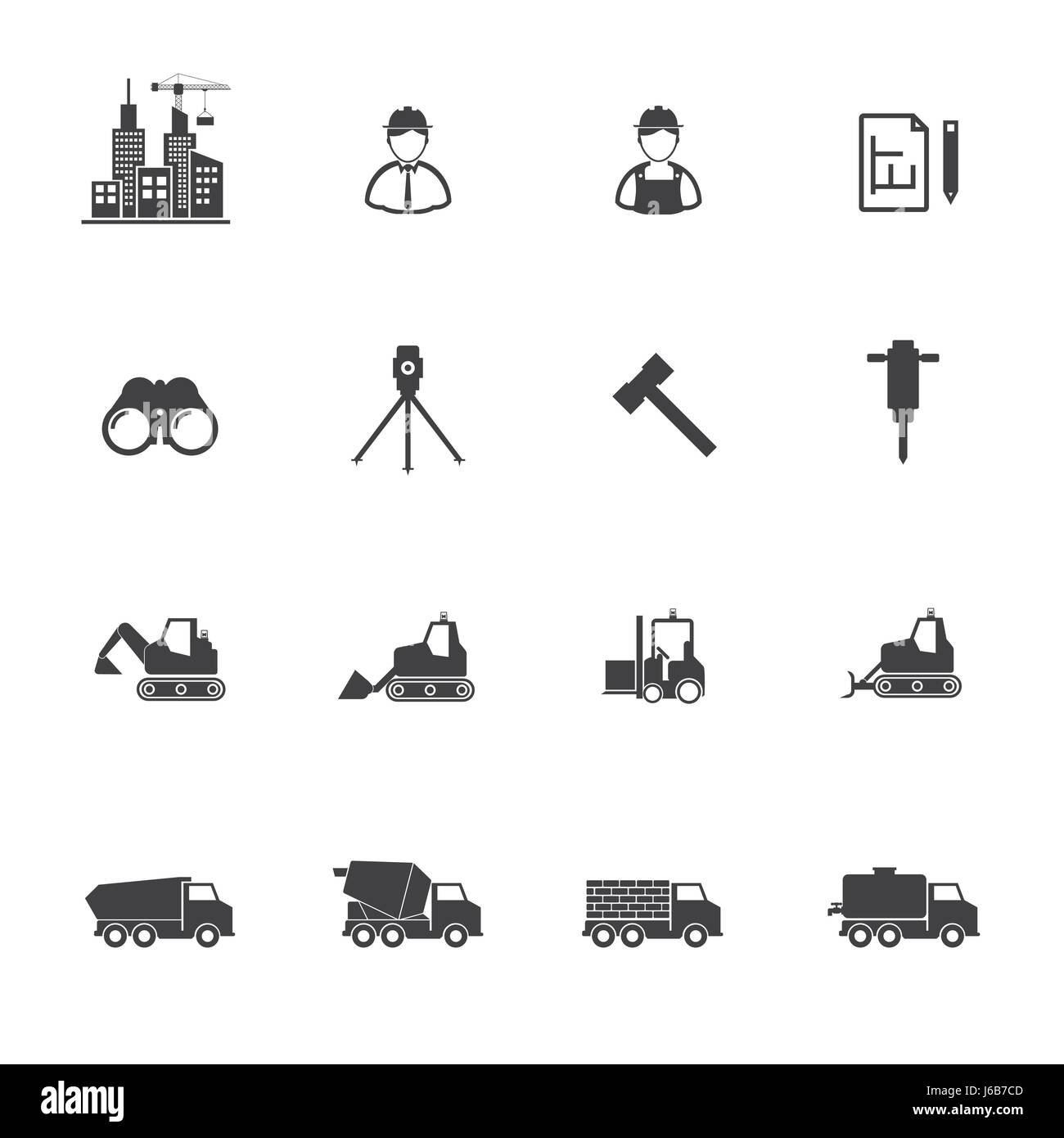 Construction equipment icons set Stock Vector Image & Art - Alamy