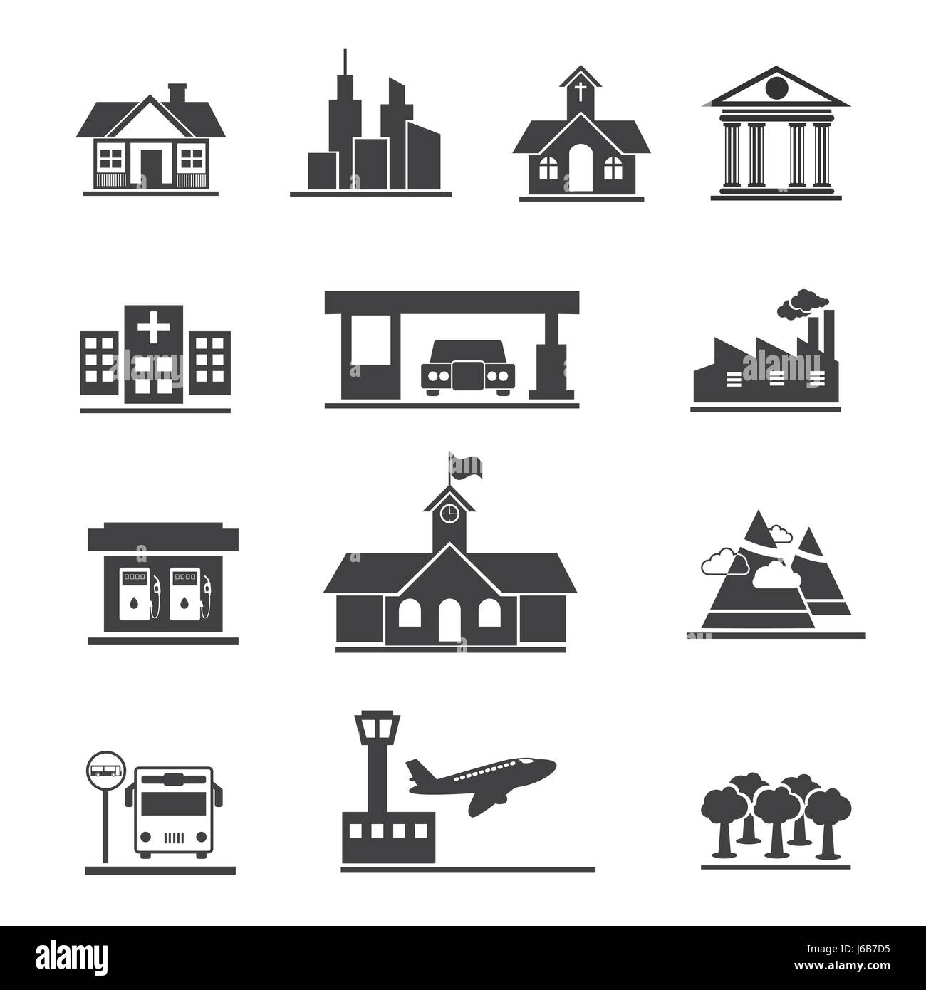 Vector icons set of places and location Stock Vector Image & Art - Alamy