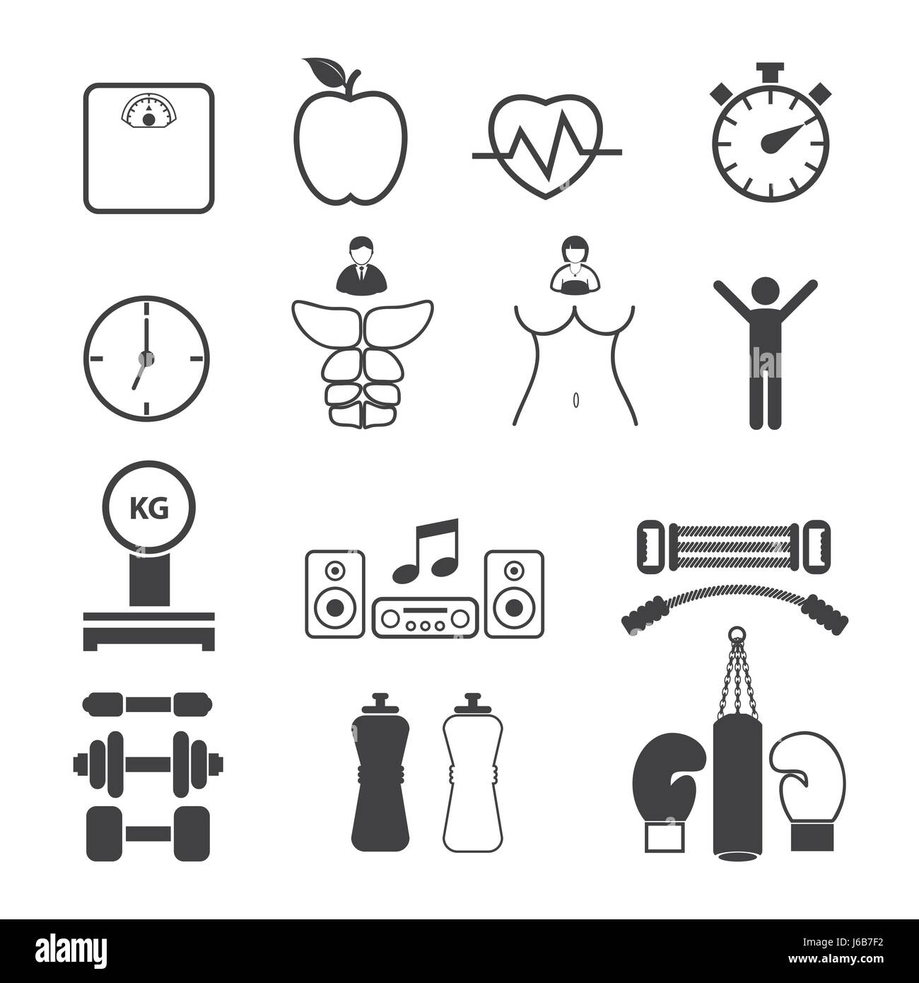 Fitness icons set Stock Vector Image & Art - Alamy