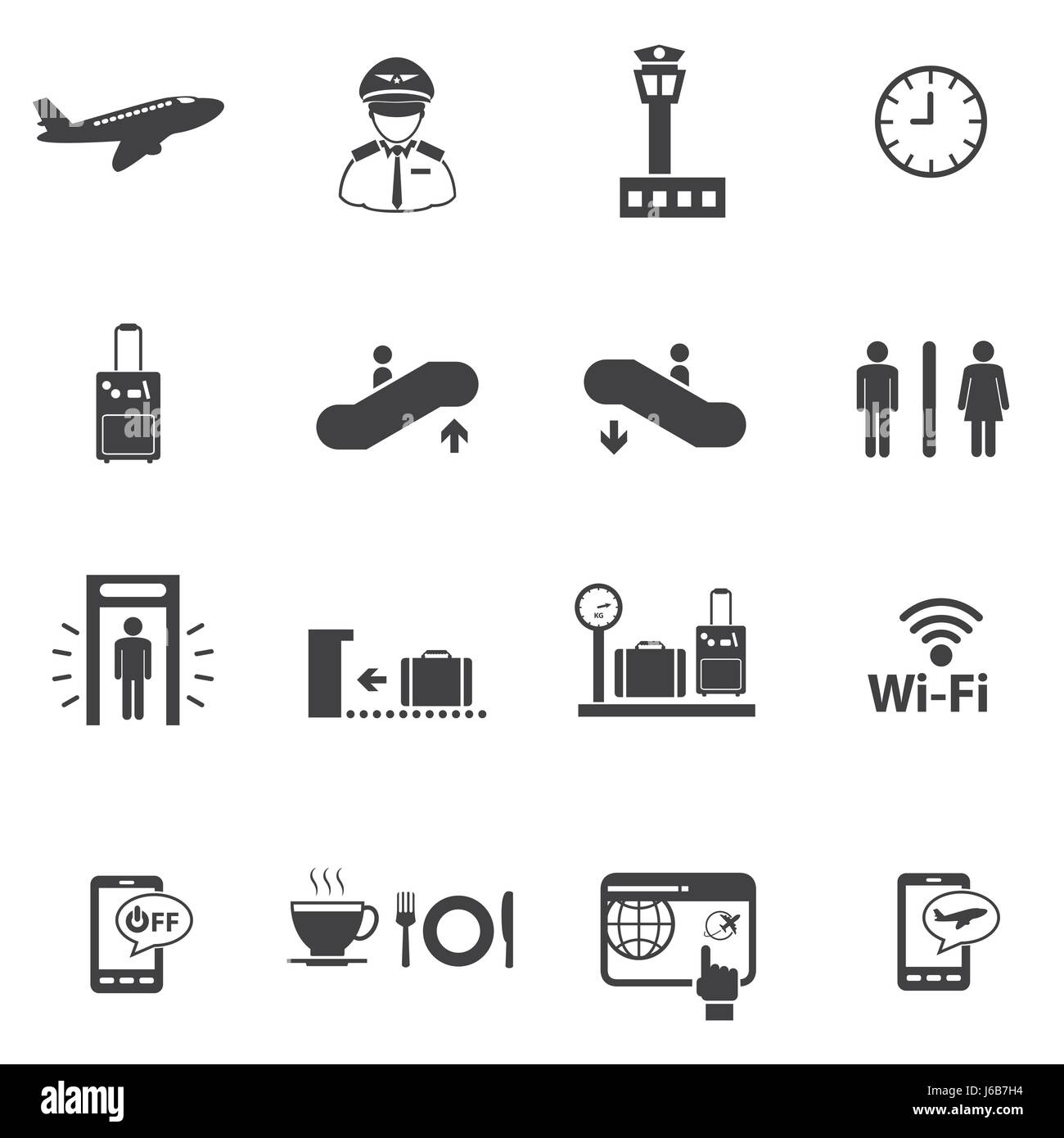 Airport icons set. Vector Stock Vector Image & Art - Alamy