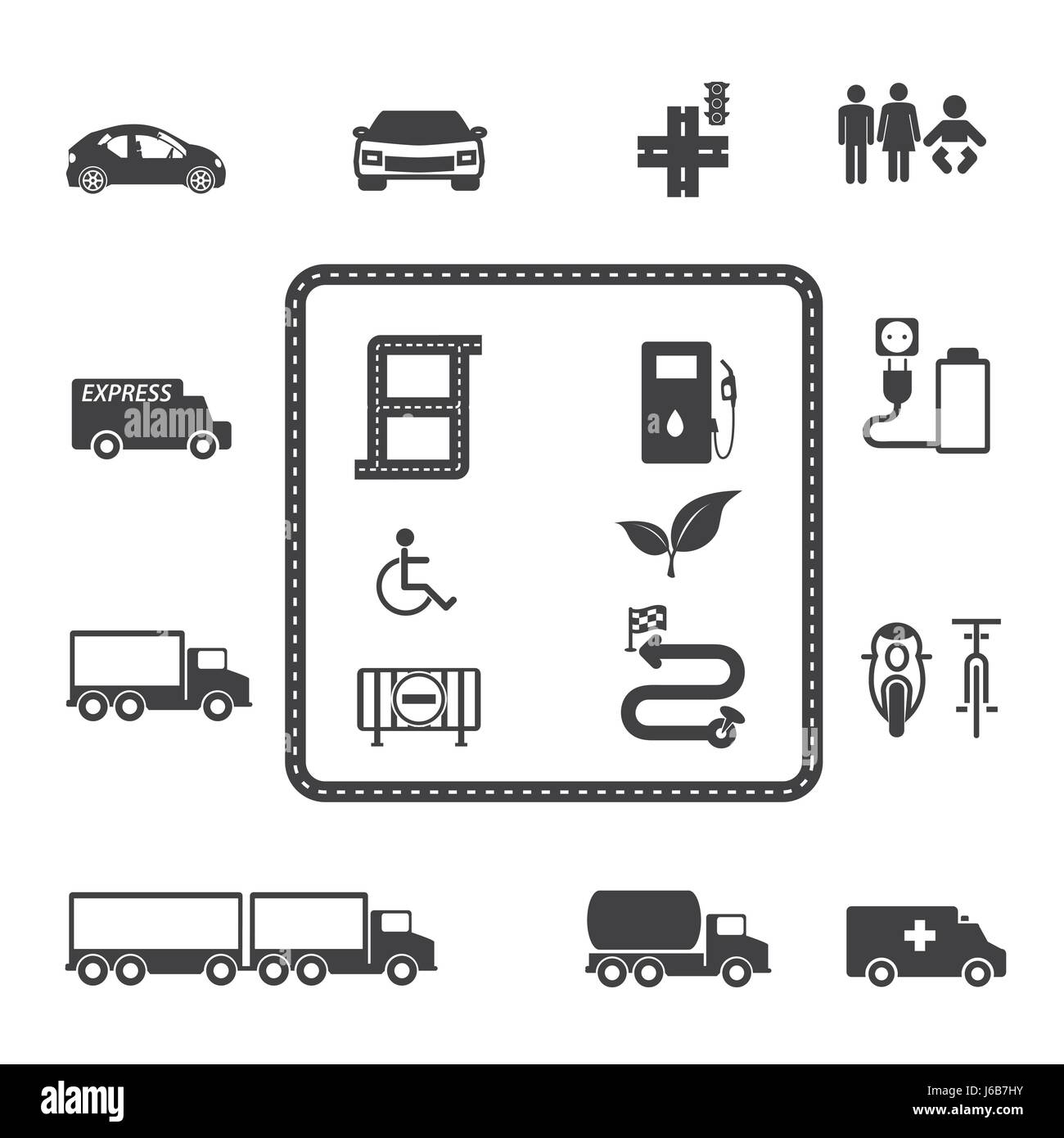Transportation icon set Stock Vector Image & Art - Alamy
