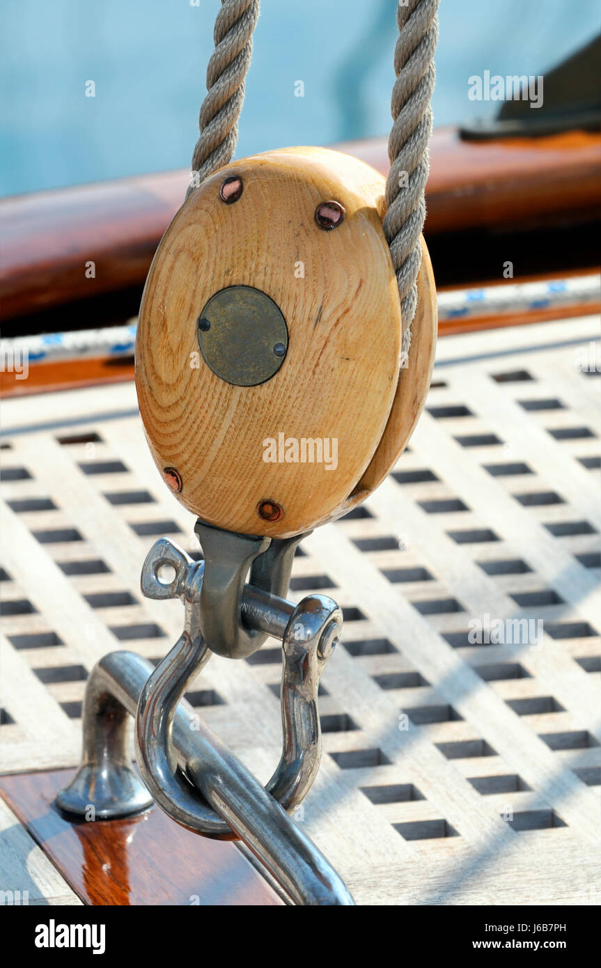 sailing boat sailboat boat nautical block rope pulley sailing rowing ...