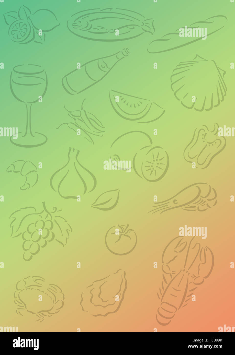 food symbols on gradient Stock Photo - Alamy