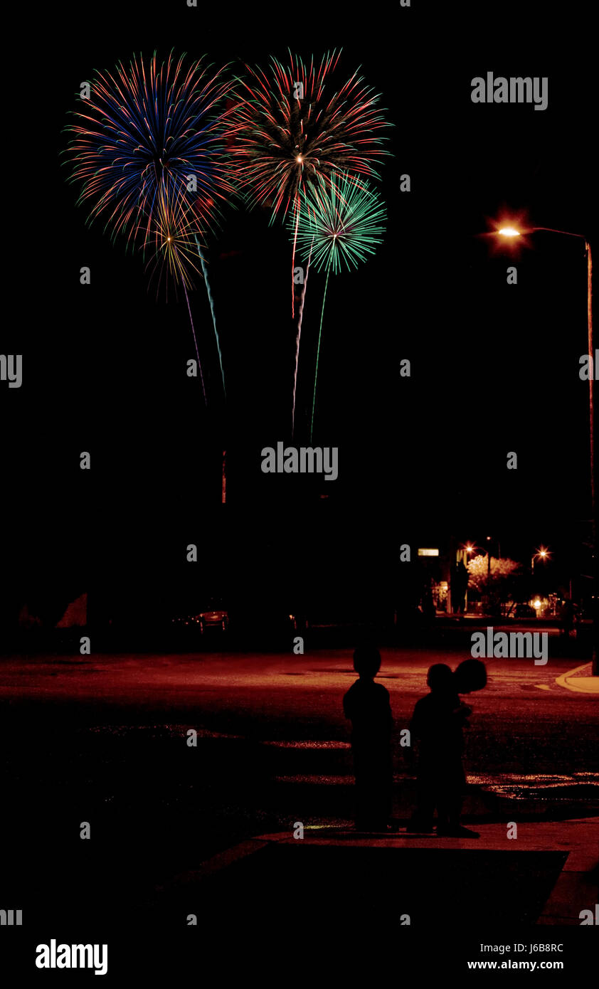 party celebration flash silhouette boys july display fourth firmament ...