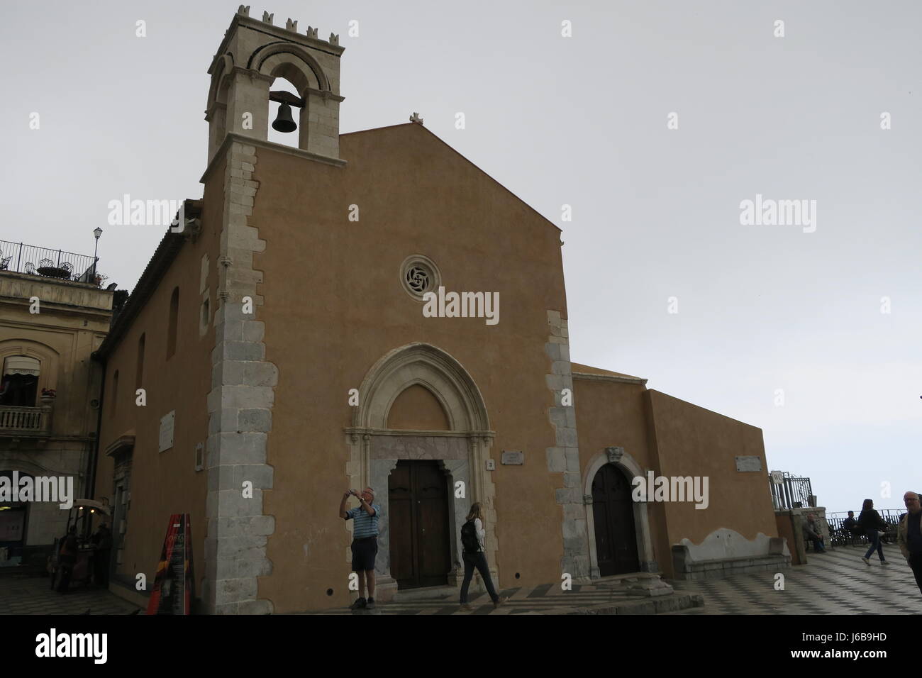 Nice church in Taormina, Sicily island, Italy.On a square, interesting ...