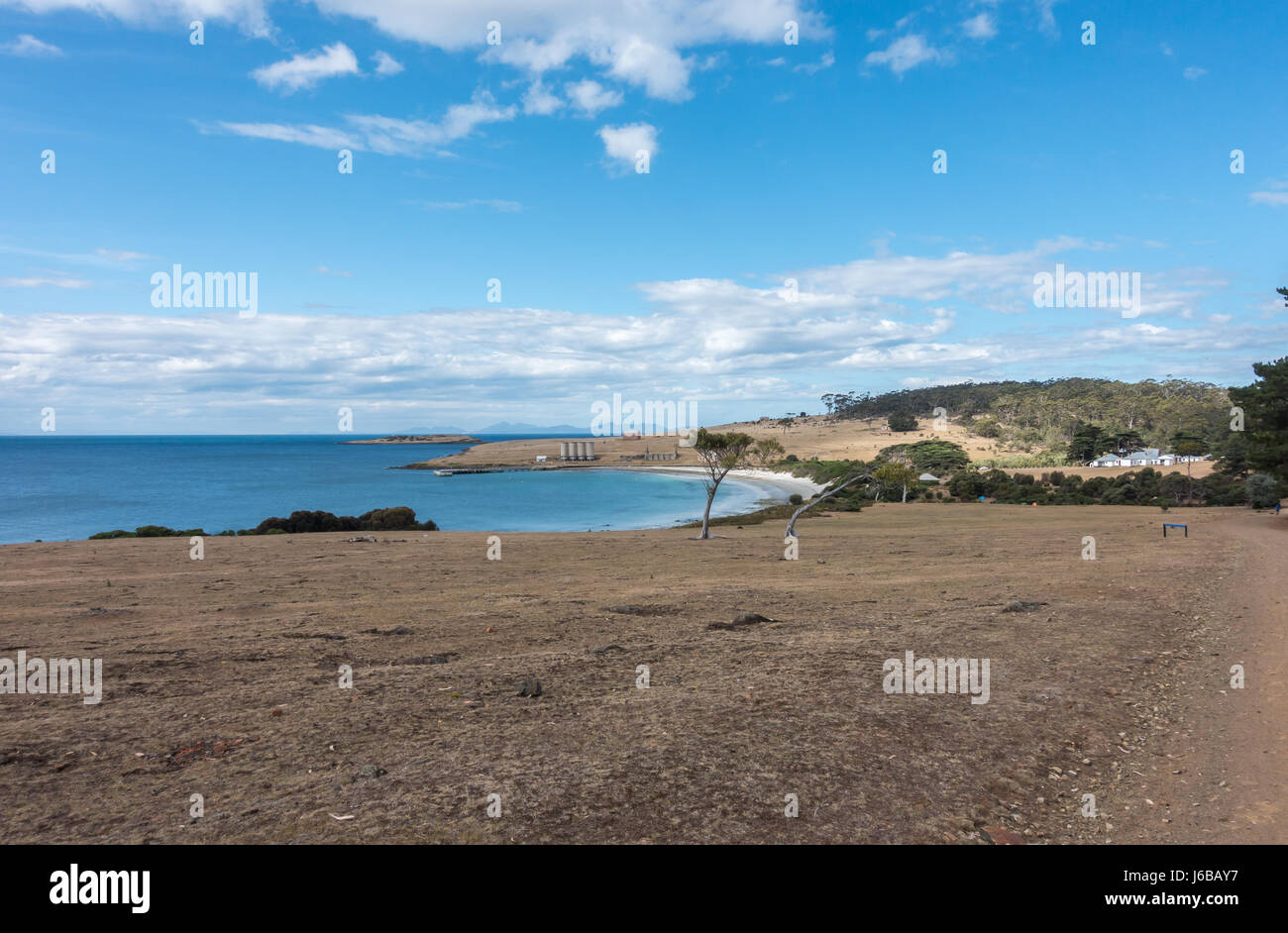 Beautiful landscape view from the hiking trail in Maria Island National ...