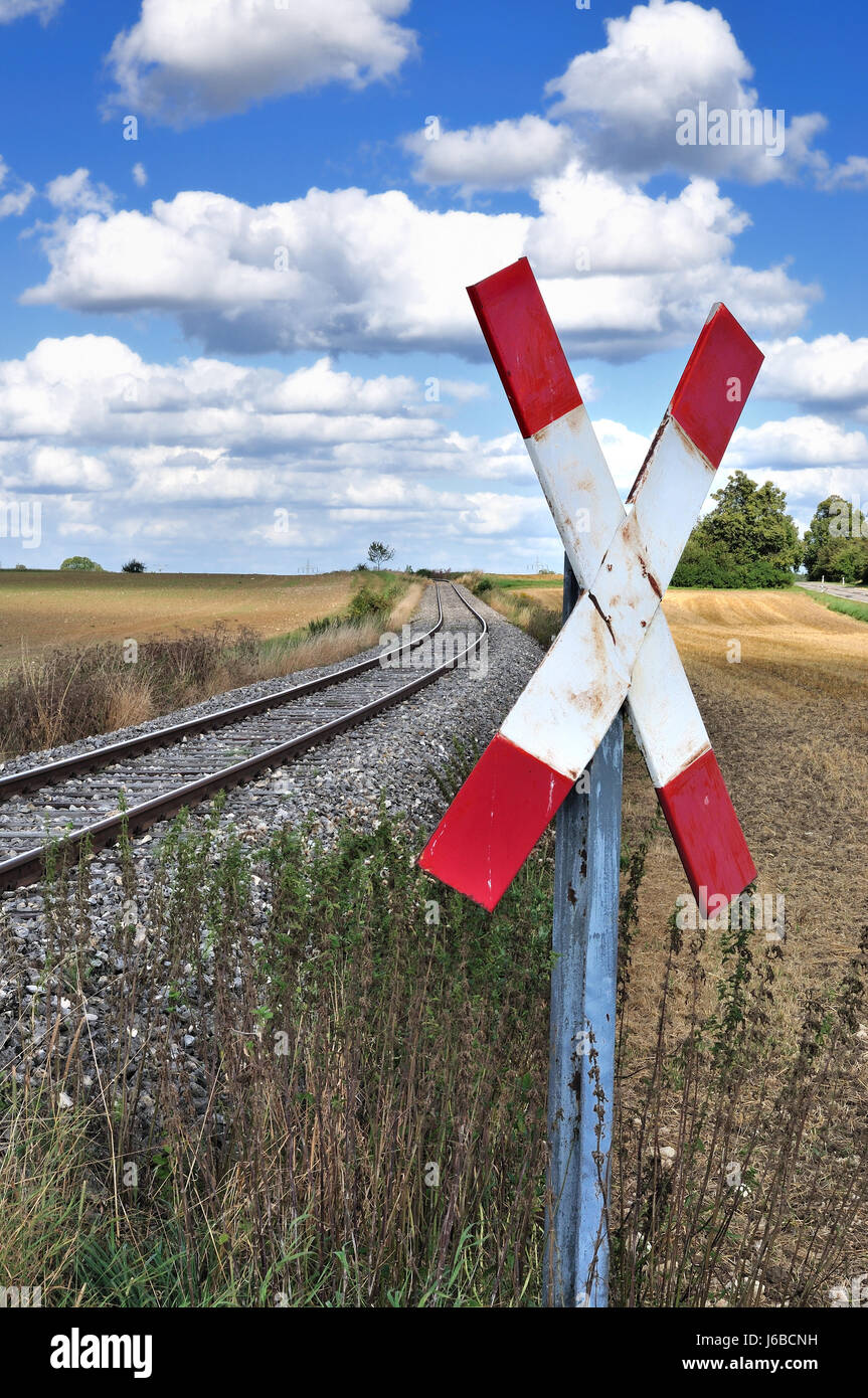 tracks level crossing railway rails sign signal railway locomotive ...