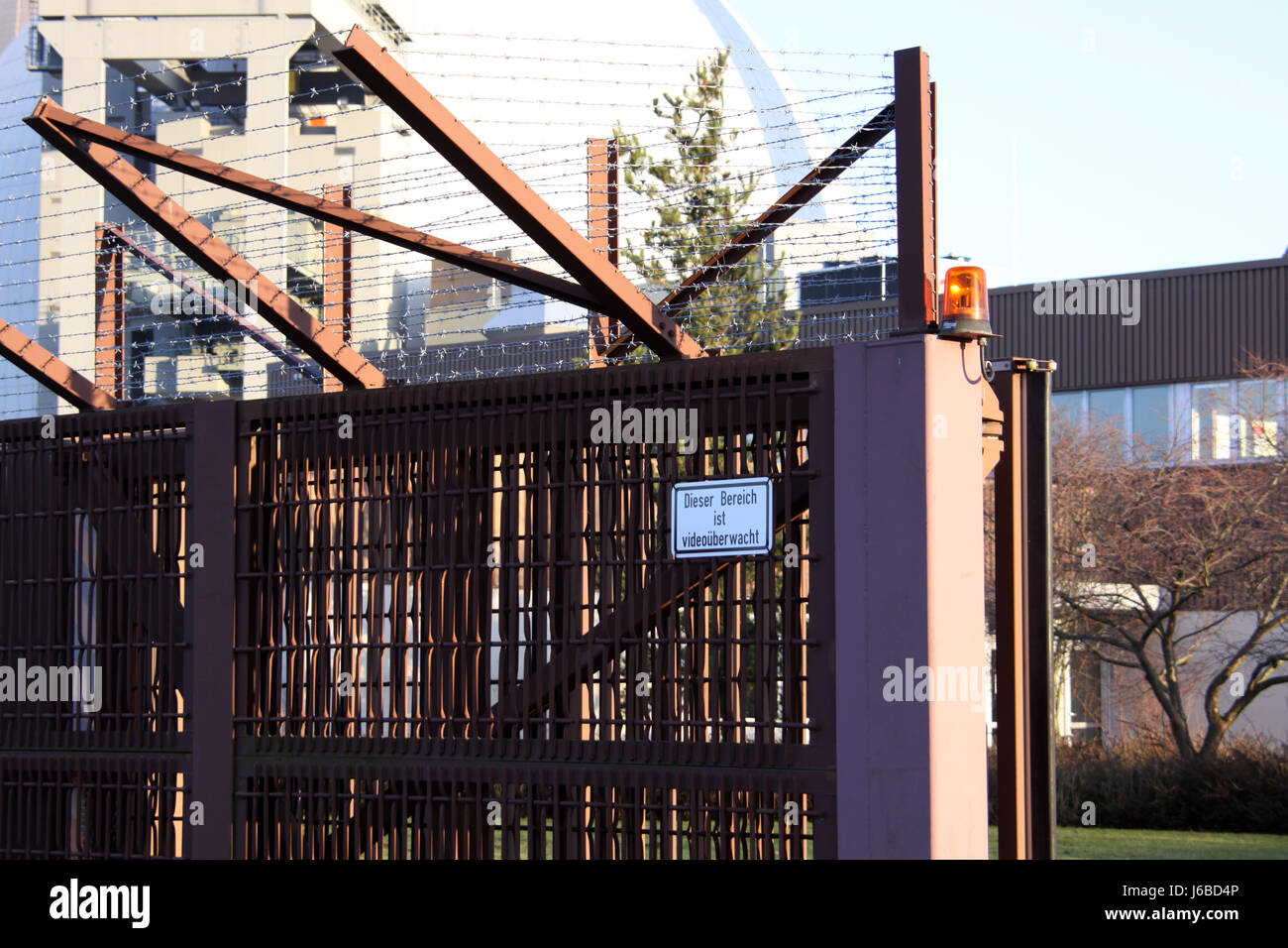 gate to a power plant site Stock Photo - Alamy