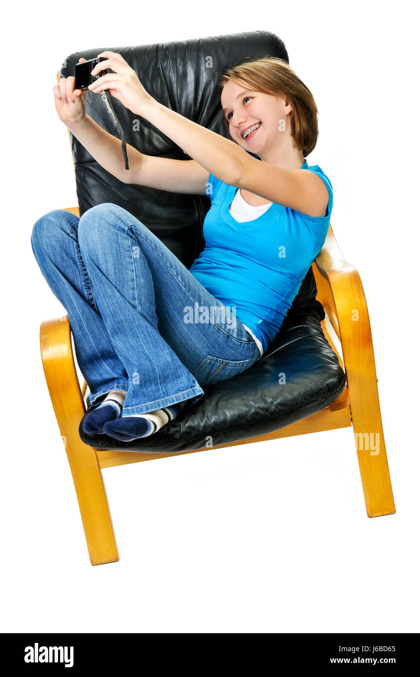 photo camera photograph teenager put sitting sit picture image copy ...