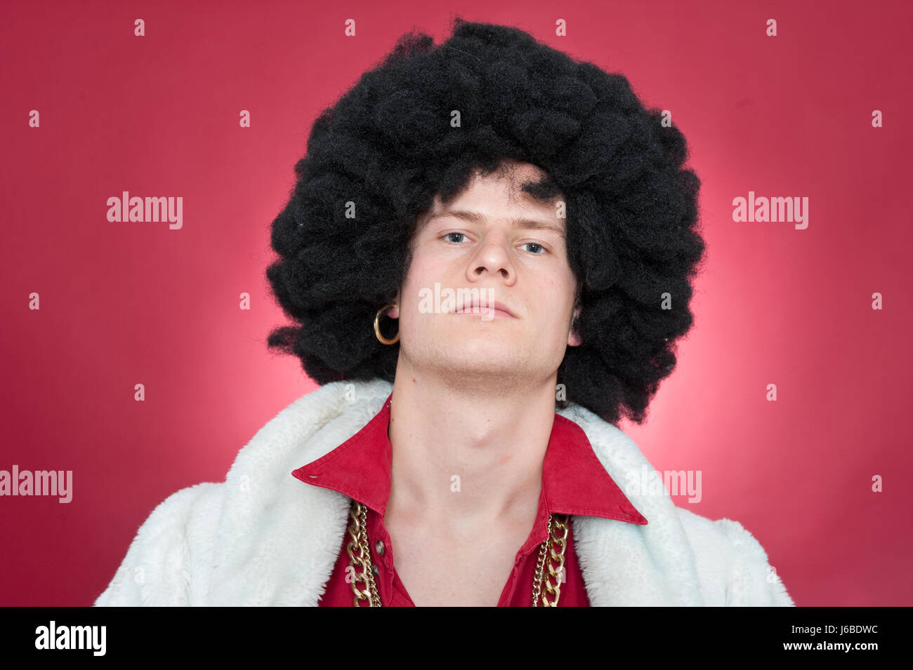 wig arrogant pimp man black swarthy jetblack deep black eyes chain ...