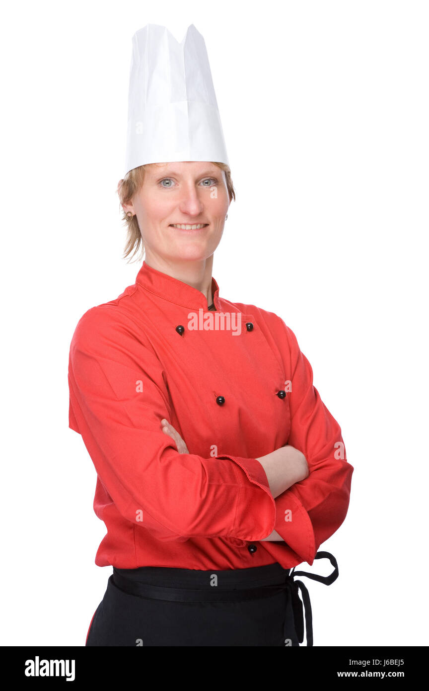 woman person poor man cook red smock woman restaurant laugh laughs ...