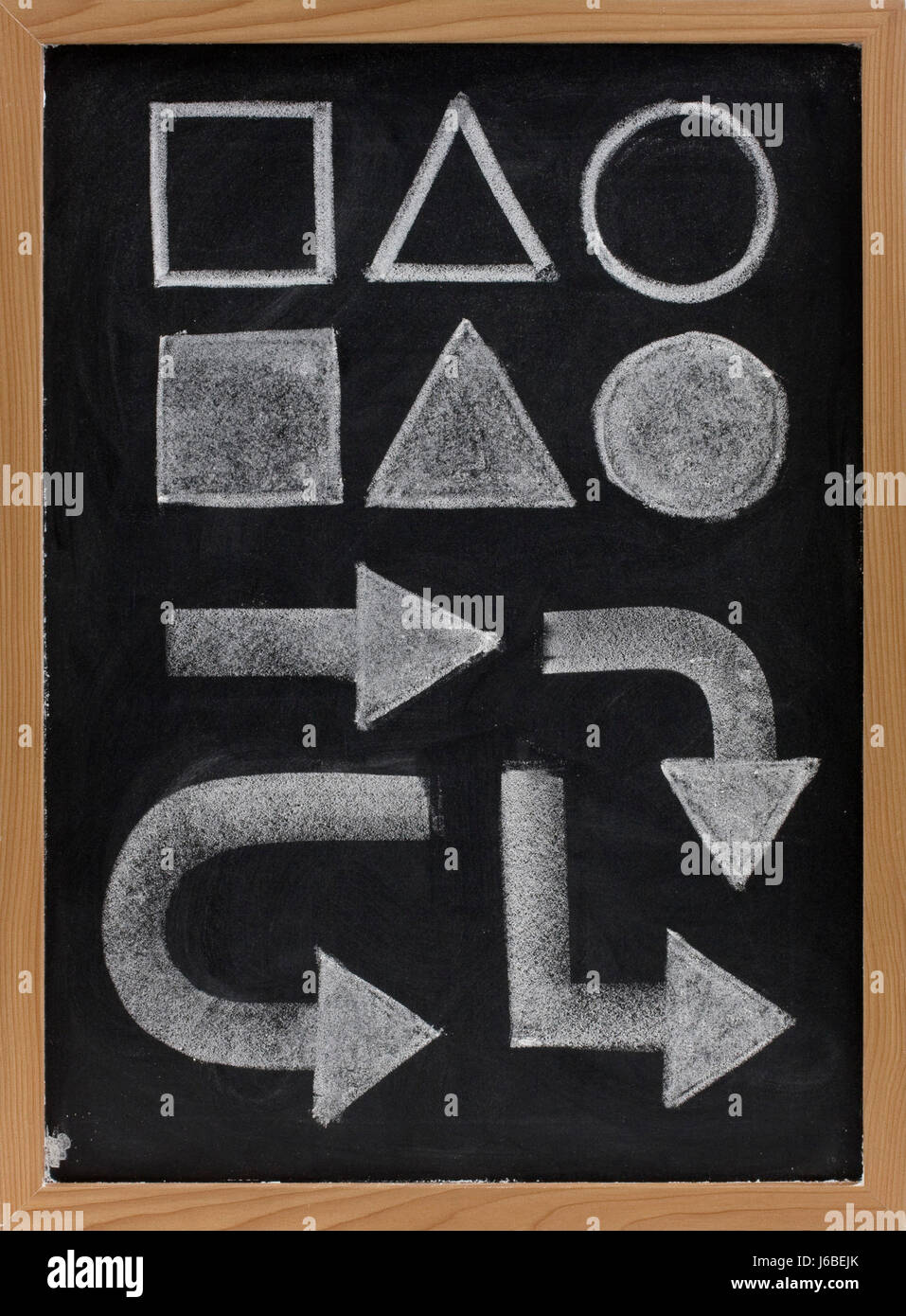 square blackboard triangle arrow geometrical board circle line rough ...