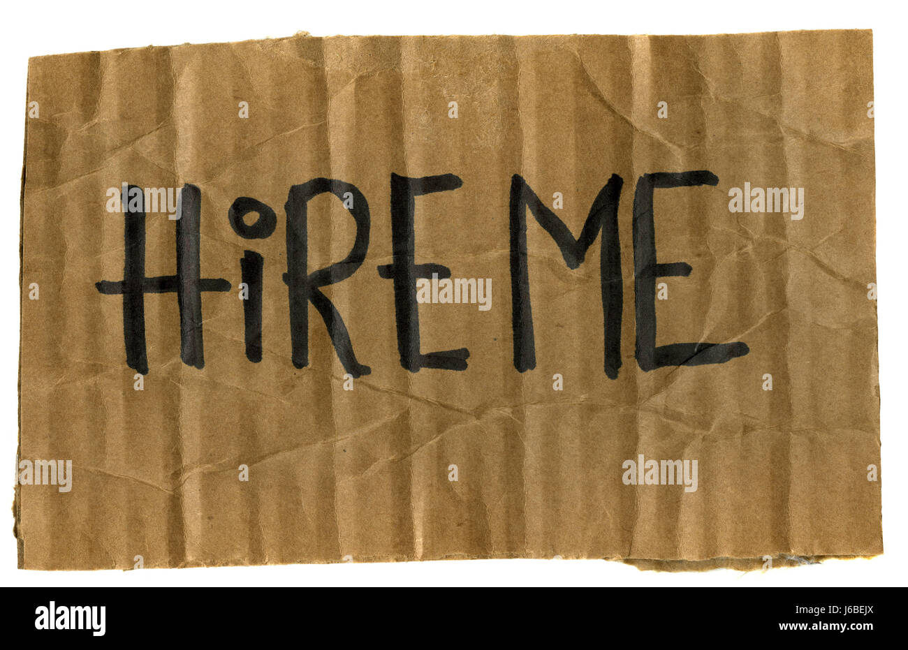job sign unemployed hire work labor employment cardboard carton work ...