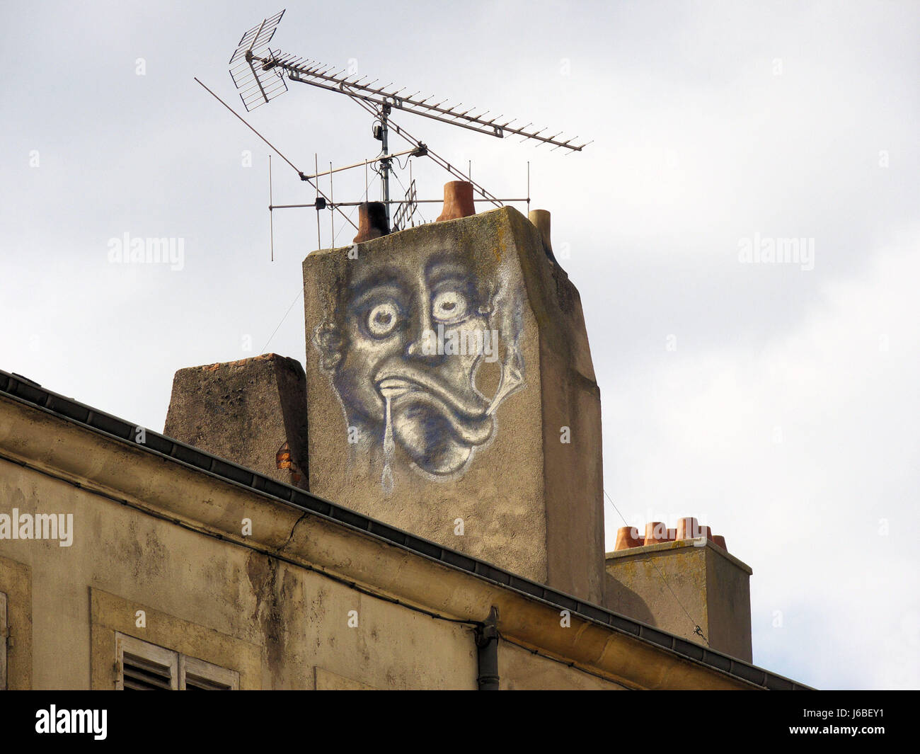 house building painting antennae chimney drainpipe chimney-flue smoker ...