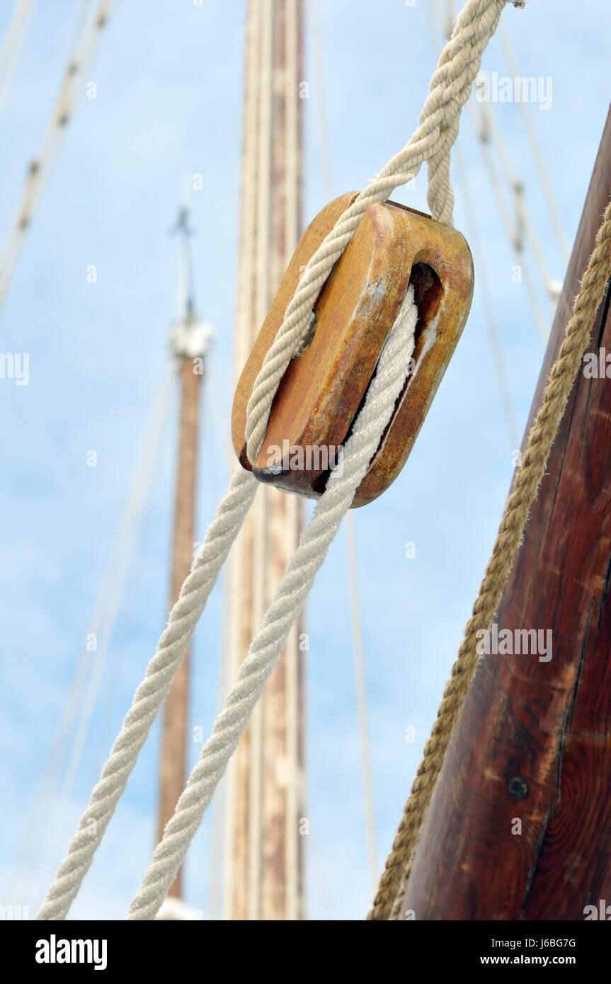 sailing boat sailboat boat rigging block rope pulley sailing rowing ...