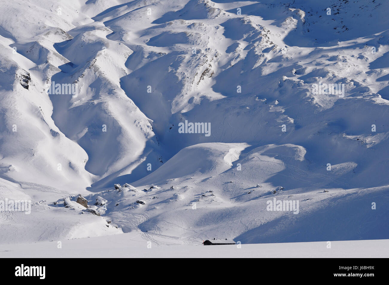 alps winter landscape snow house building shine shines bright lucent ...