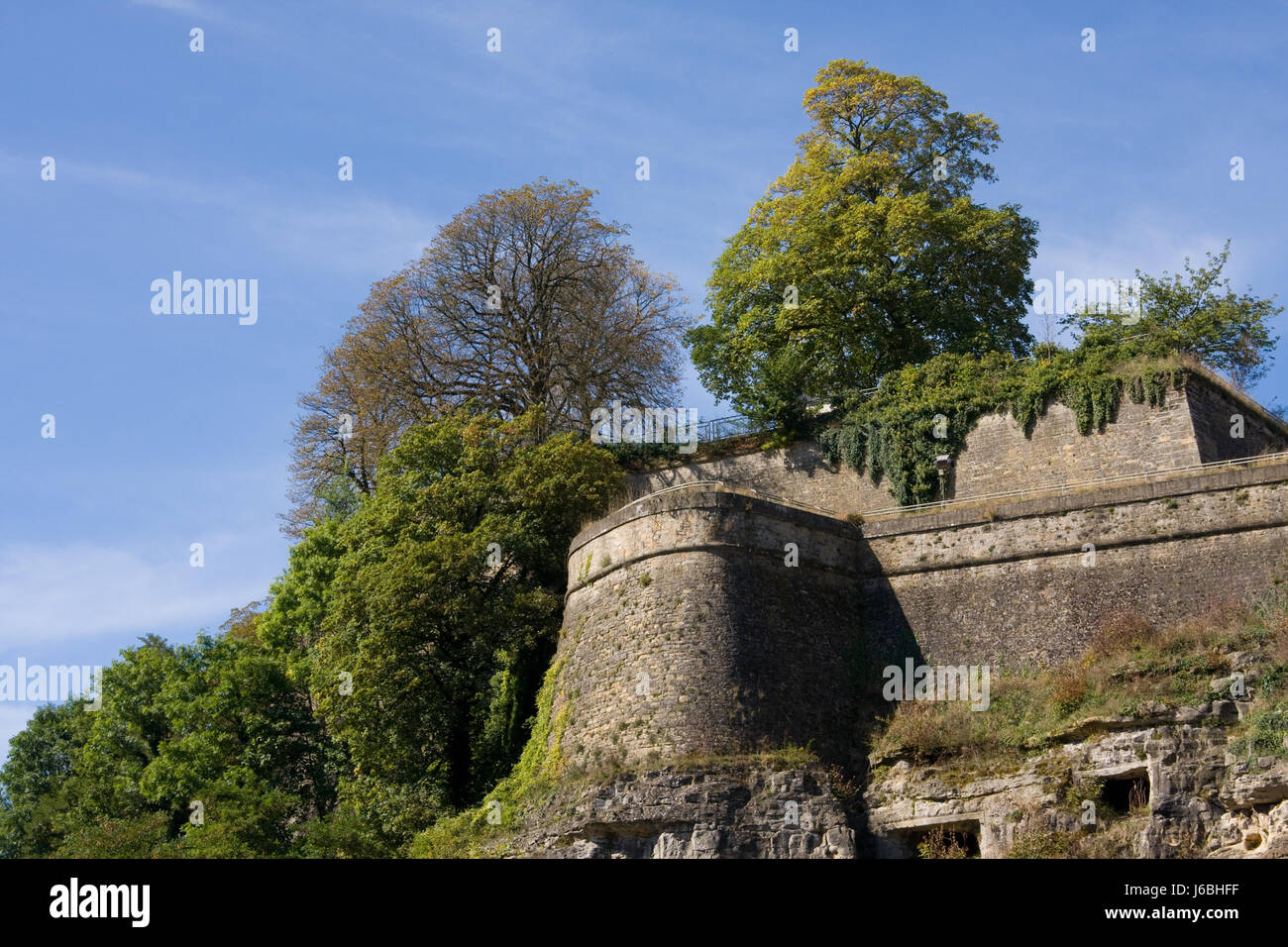 city town wall fortress luxembourg city town tree europe rock wall ...