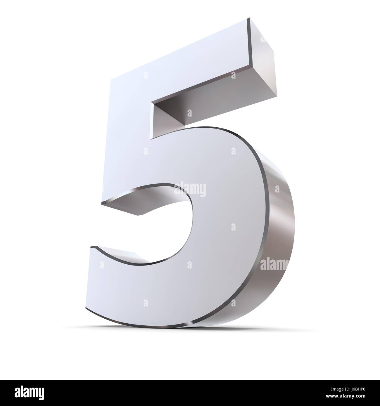 five silver metal number design shaping formation shape model figure ...