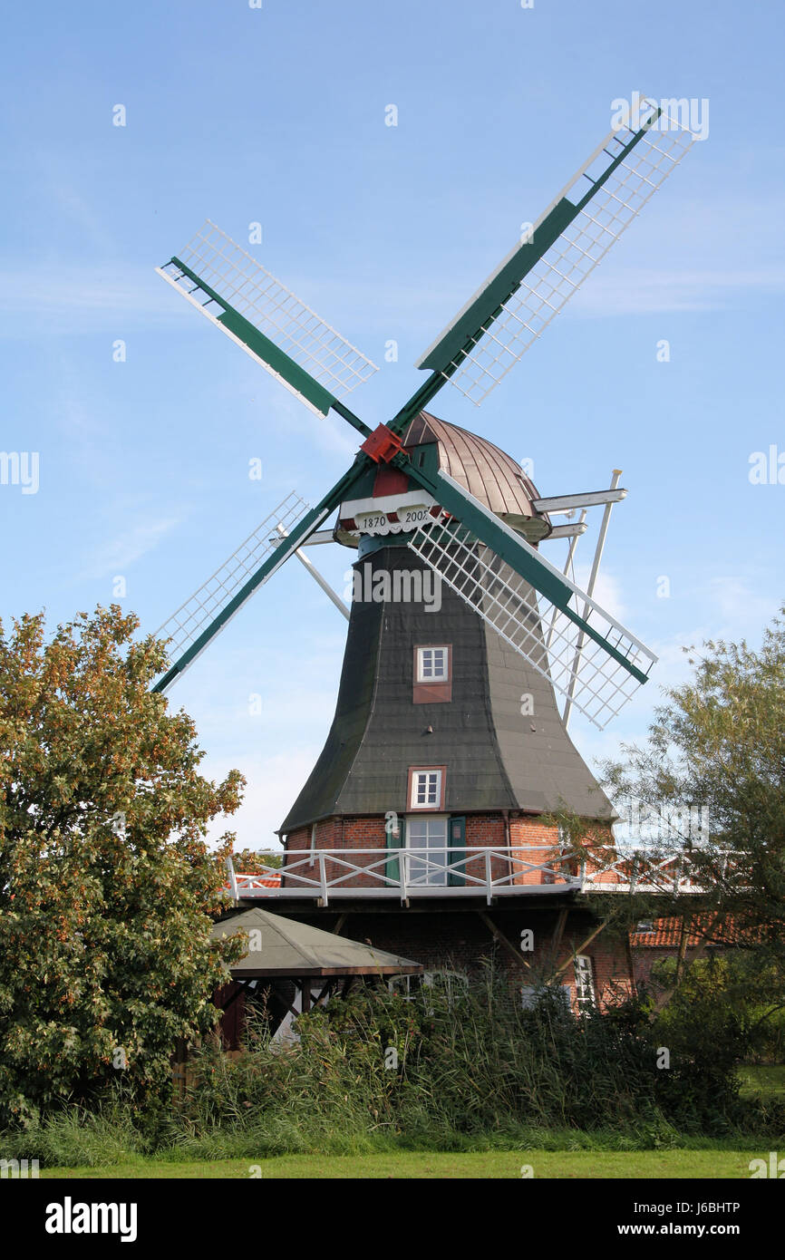 wing windmill lower saxony wind rose hollander historical tree garden ...
